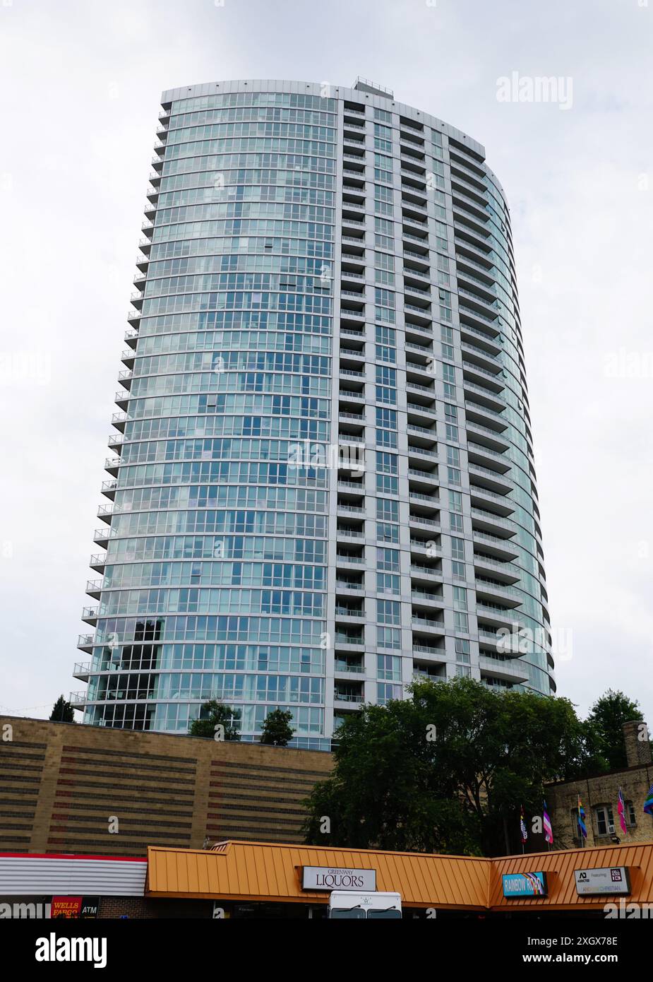 Minneapolis, Minnesota, U.S - July 9, 2024 - The luxury high rise glass ...