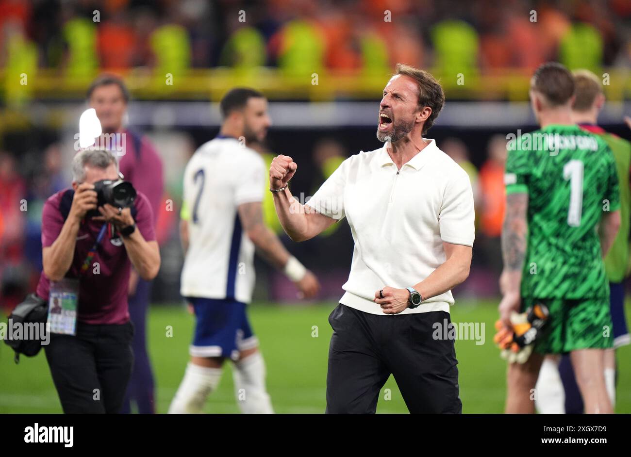 England manager Gareth Southgate celebrates following the UEFA Euro ...