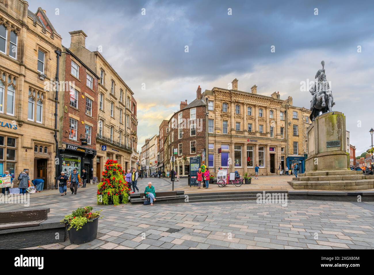 The Durham Market Place Square looking towards Saddler, the historic ...