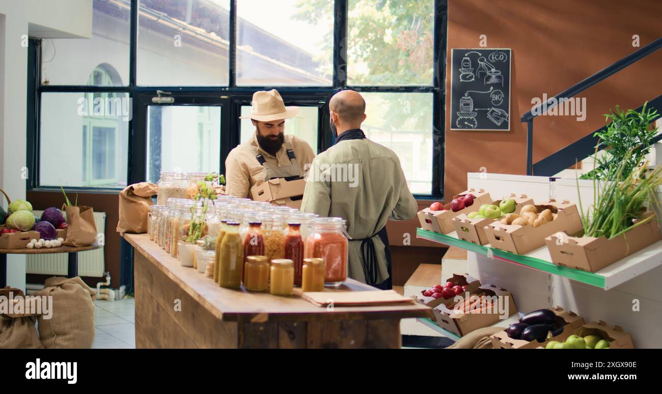 Farmer delivers organic food bio hi-res stock photography and images ...