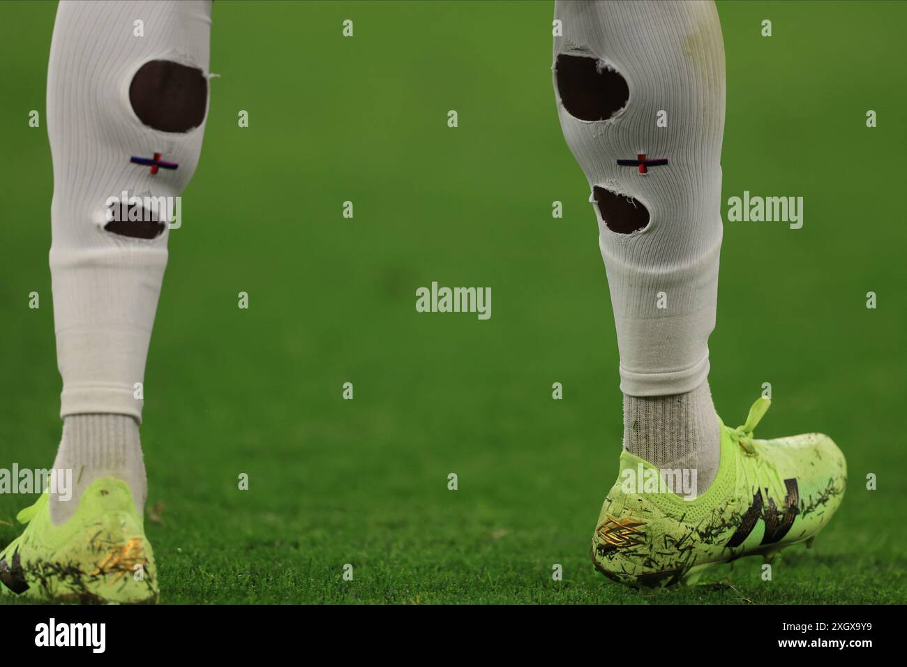 Bukayo Saka (England) with his holed socks during the Semi Final of the ...