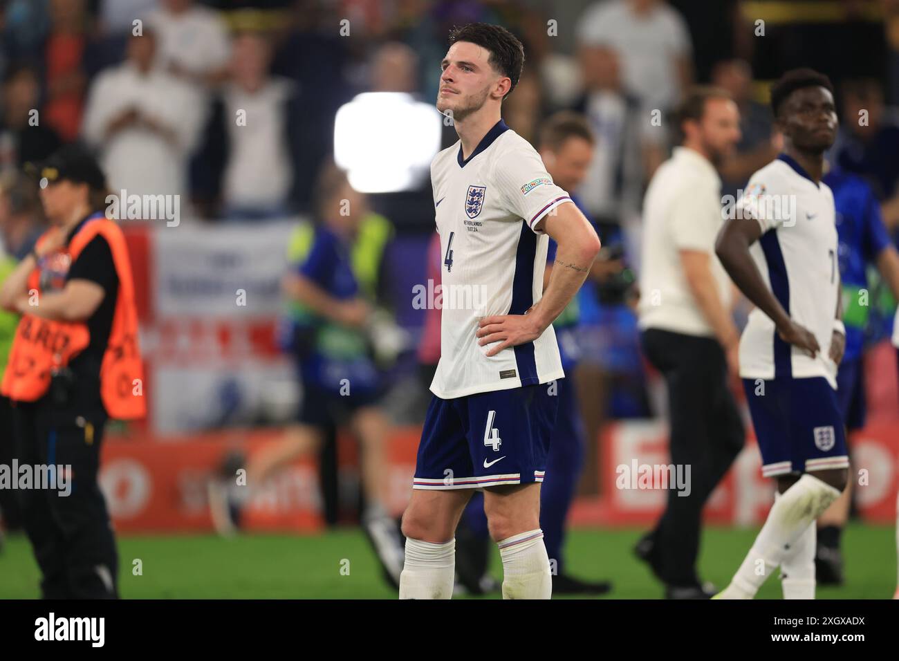 Declan Rice (England) takes in the fans singing "Three Lions" after the ...