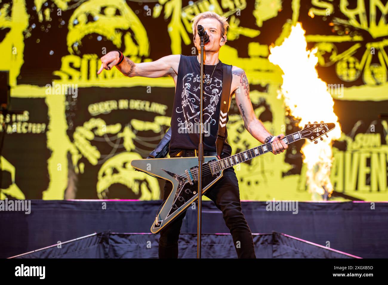 Milan Italy. 09th Jul 2024. The Canadian rock band SUM 41 performs live ...