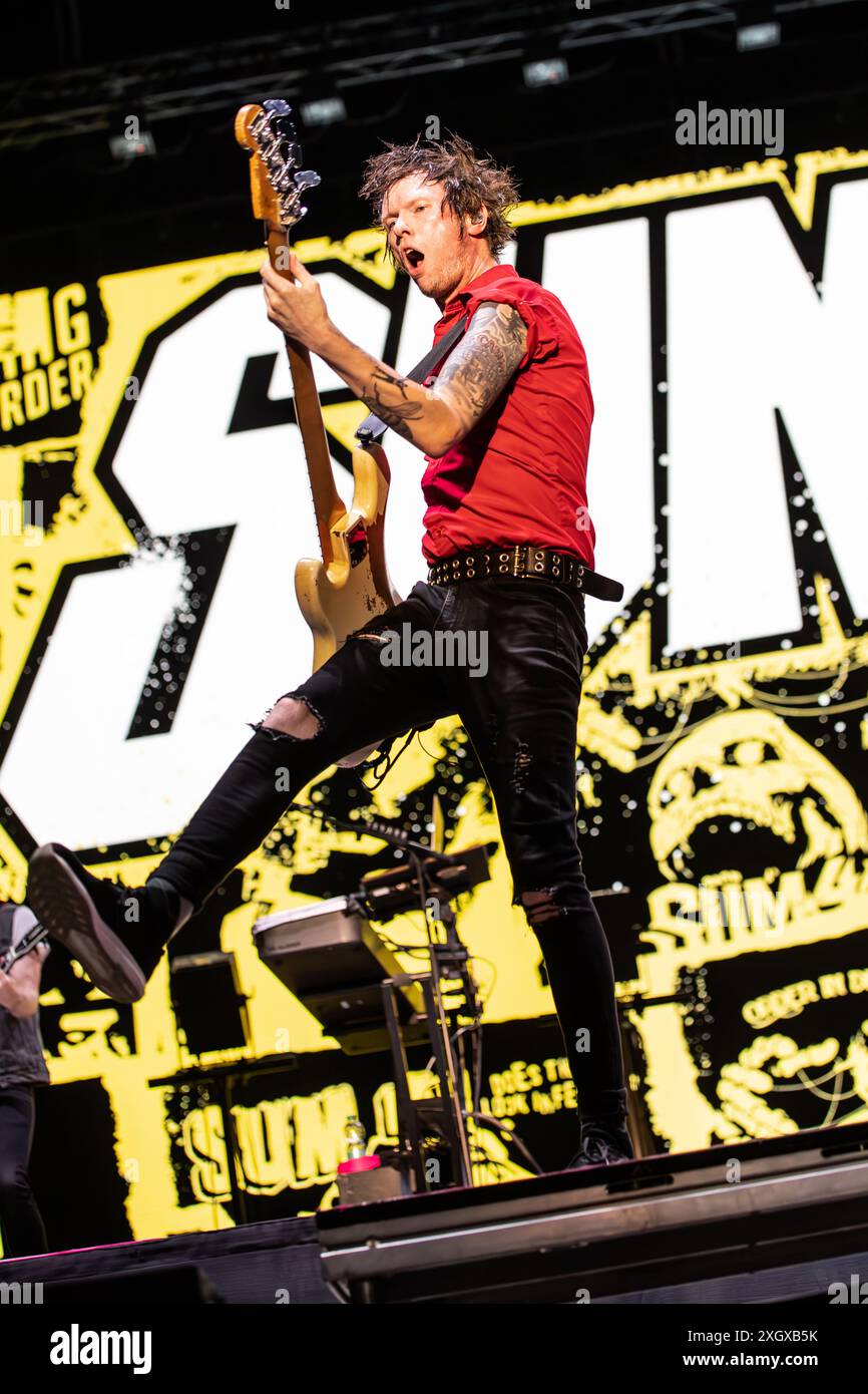 Milan Italy. 09th Jul 2024. The Canadian rock band SUM 41 performs live ...