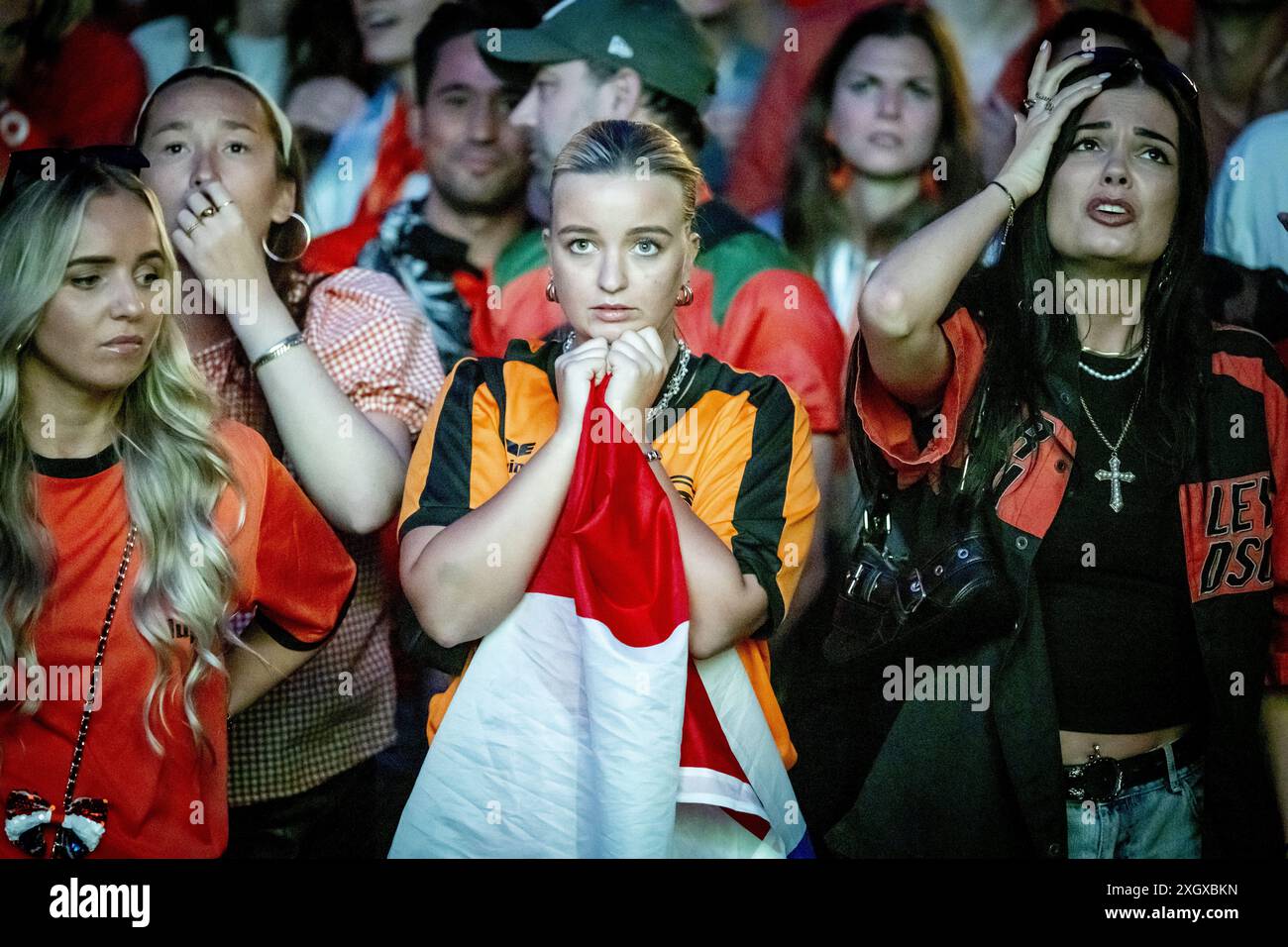 AMSTERDAM - Dutch fans after the semi-final in the Westergasfabriek at ...