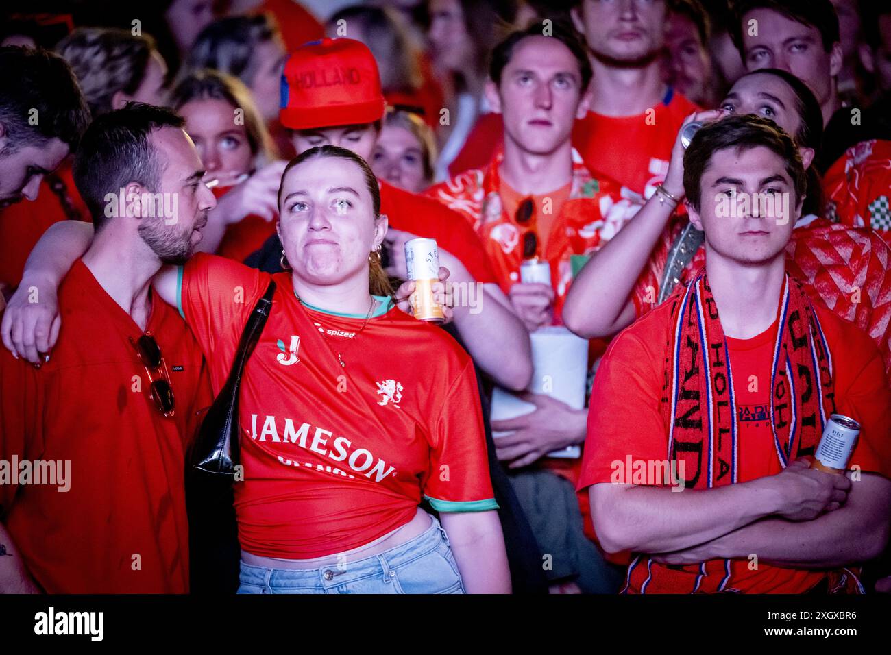 AMSTERDAM - Dutch fans after the semi-final in the Westergasfabriek at ...