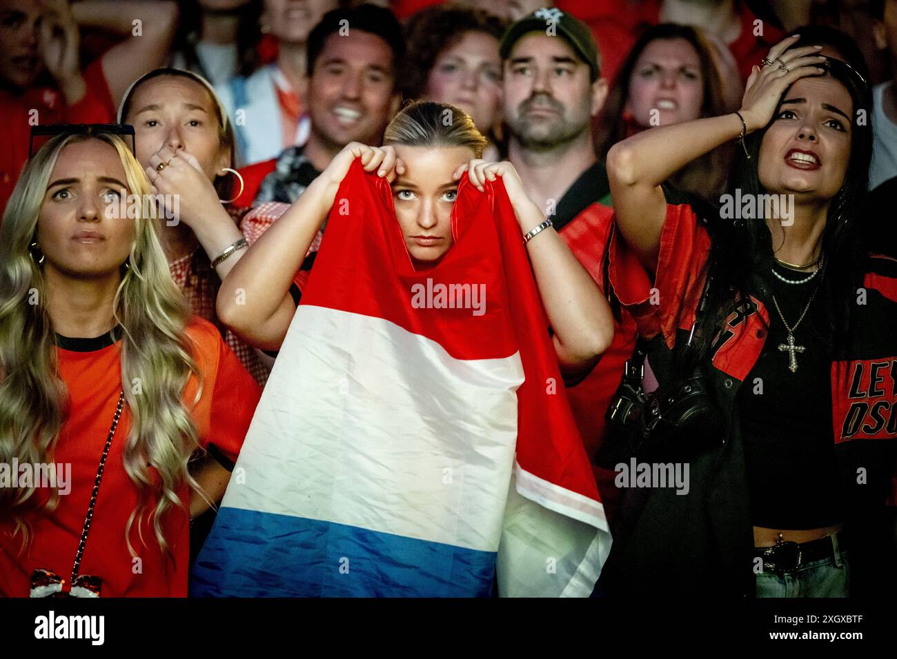 AMSTERDAM - Dutch fans after the semi-final in the Westergasfabriek at ...