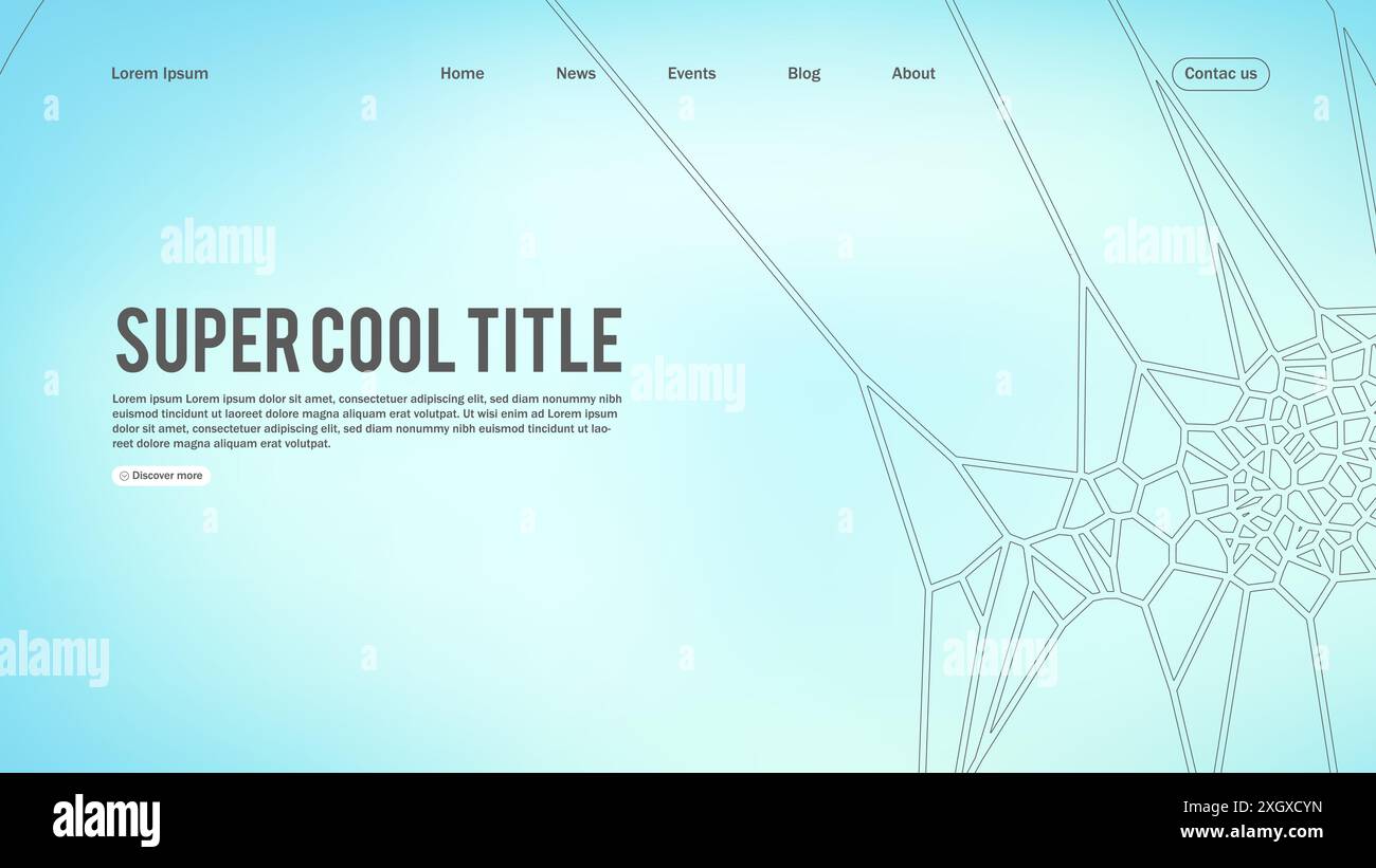 Landing page abstract design with shattered elements. Template for ...
