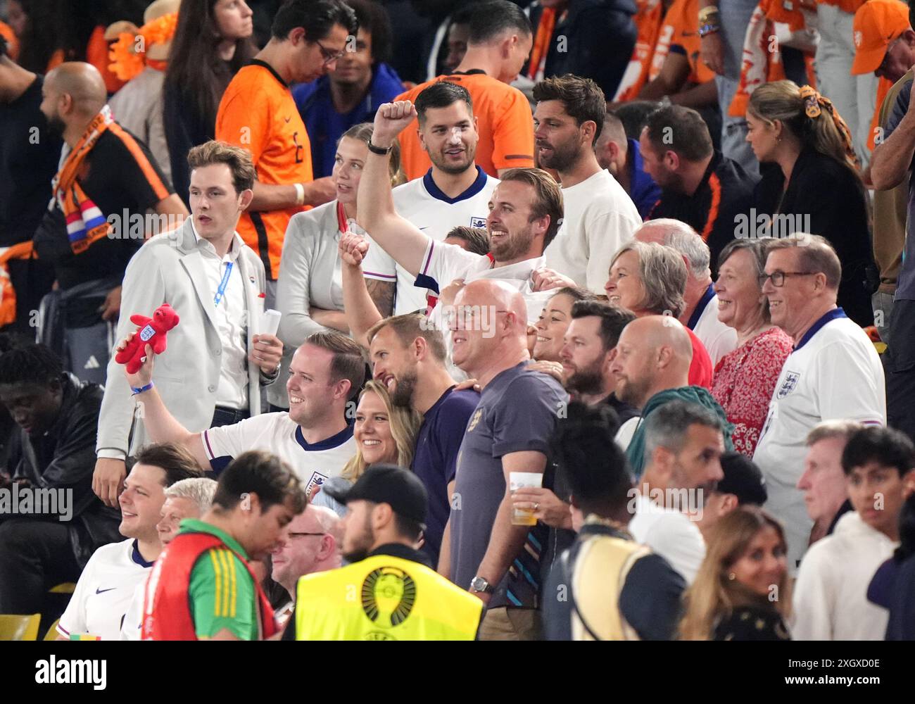 England's Harry Kane poses with his family in the stands following the ...