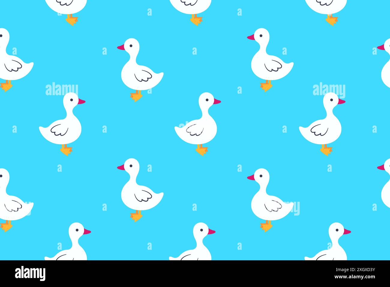 Seamless pattern of cartoon geese. Vector illustration Stock Vector ...