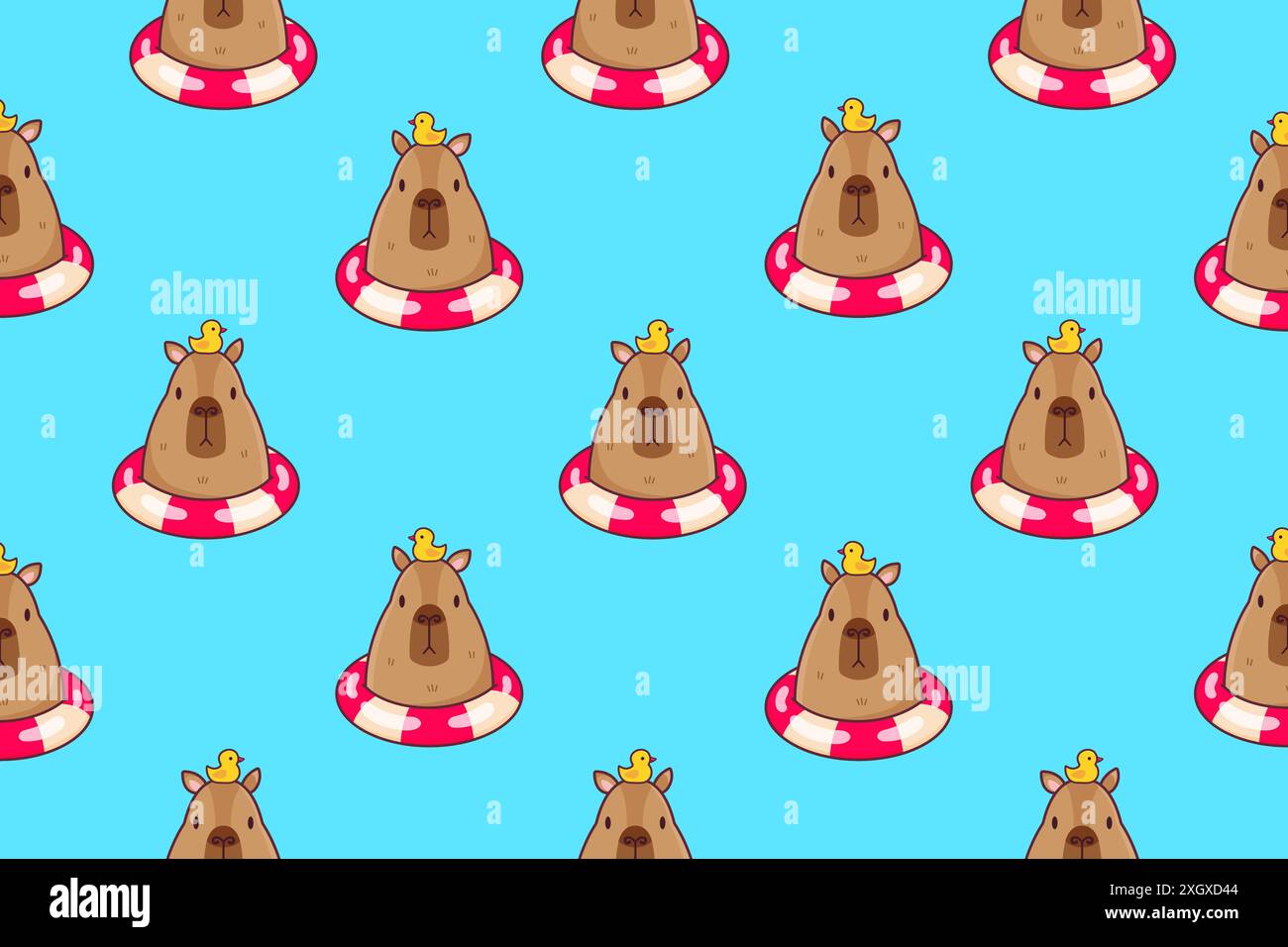 Seamless pattern of capybaras and lifebuoy. Vector illustration Stock Vector Image & Art - Alamy