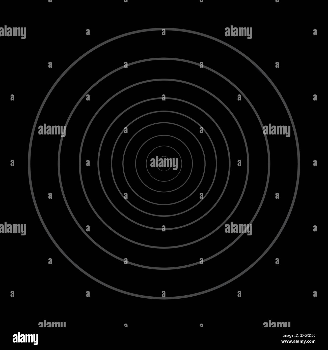 Concentric grey color circle elements with a black background. Circle ...