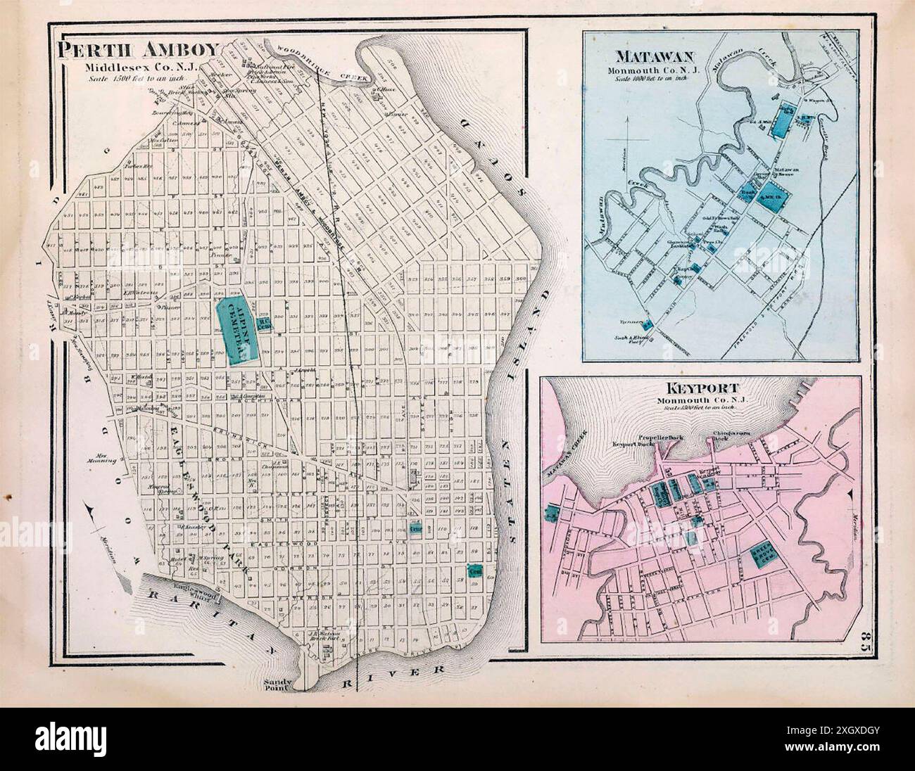 Monmouth county map hi-res stock photography and images - Alamy