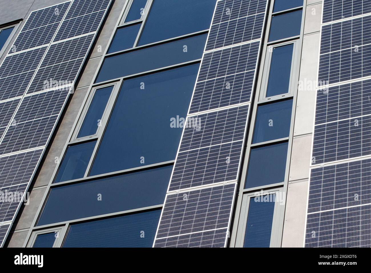 Building Facade with Solar Panels Stock Photo - Alamy