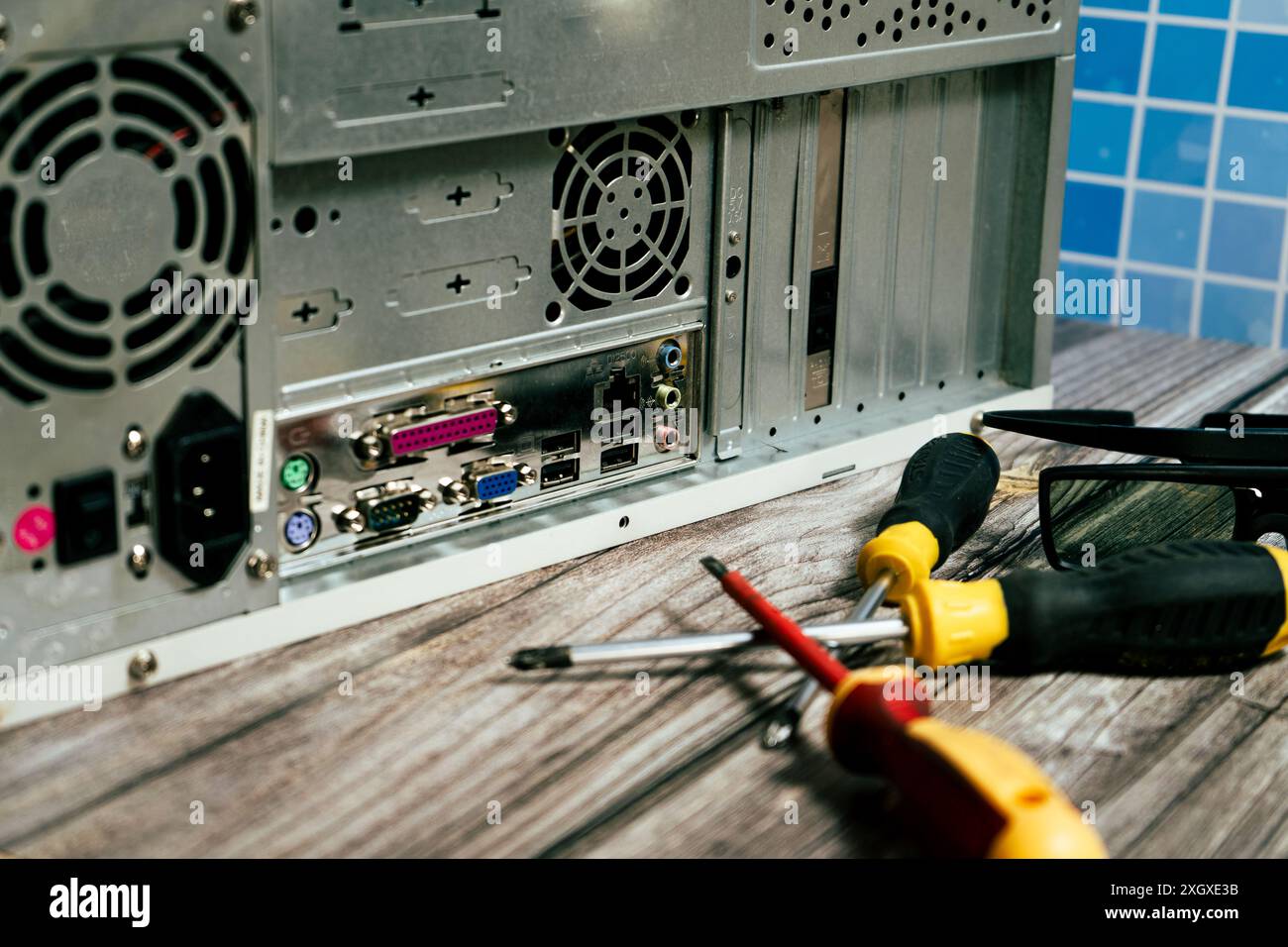 A some tools to repair a computer Stock Photo - Alamy