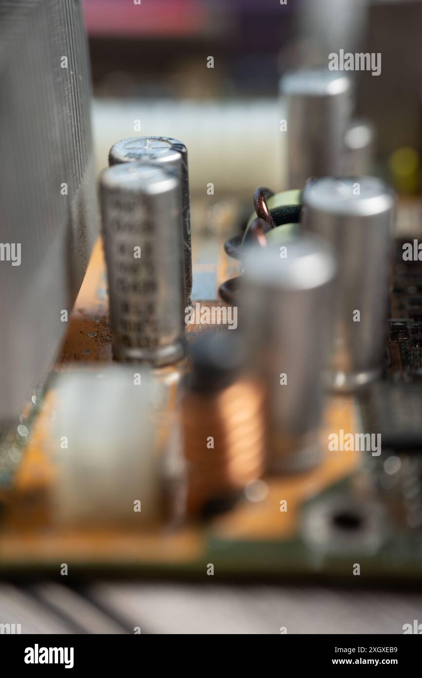 A Close-up of a capacitor in one motherboard Stock Photo - Alamy