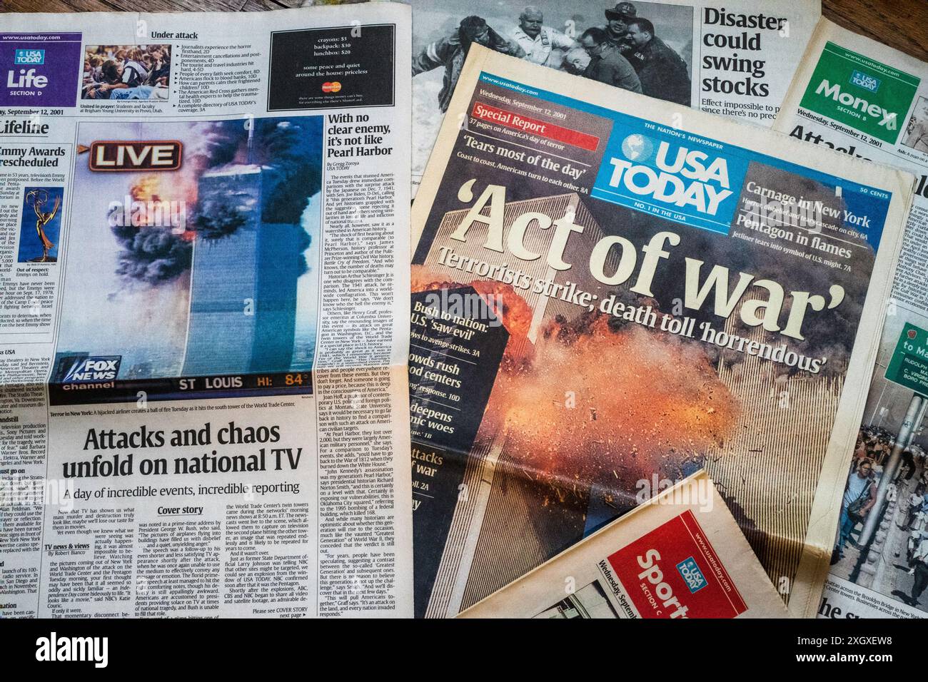 USA Today Newspaper , 12 September 2001, Coverage of the Terrorist ...