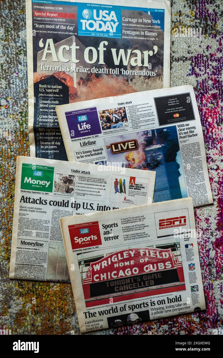 USA Today Newspaper , 12 September 2001, Coverage of the Terrorist ...