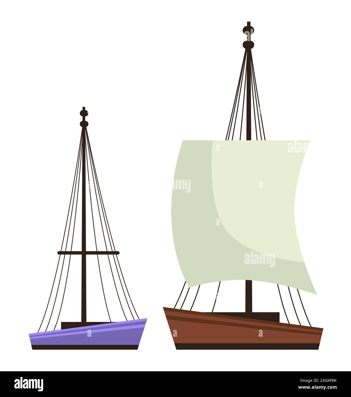 Sailboats nautical vessels maritime travel concept colorful sailboat ...
