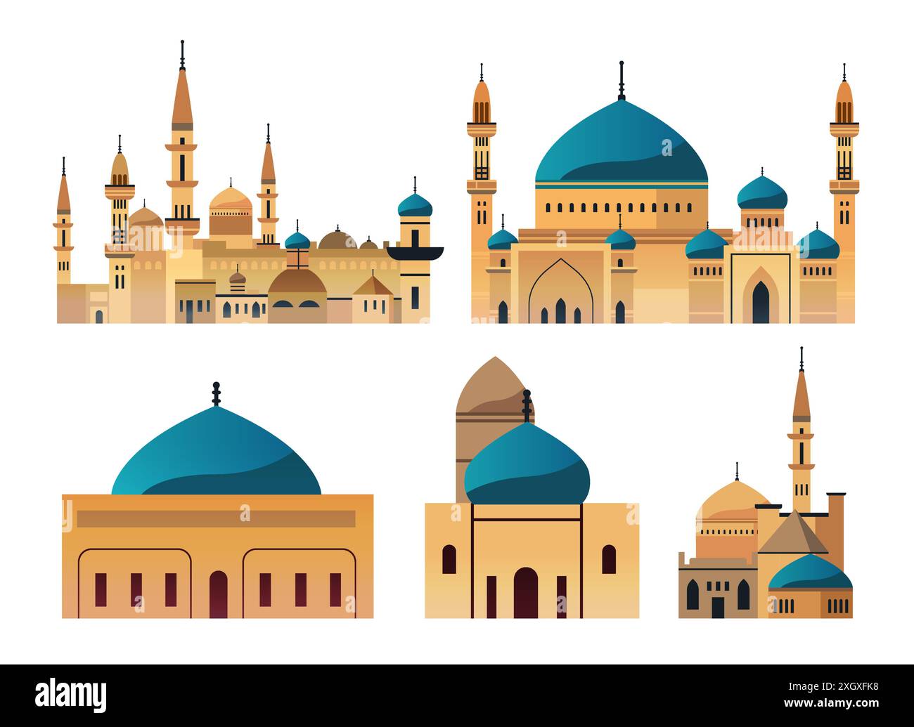 Islamic architecture landmarks mosque minarets domes Various mosque ...
