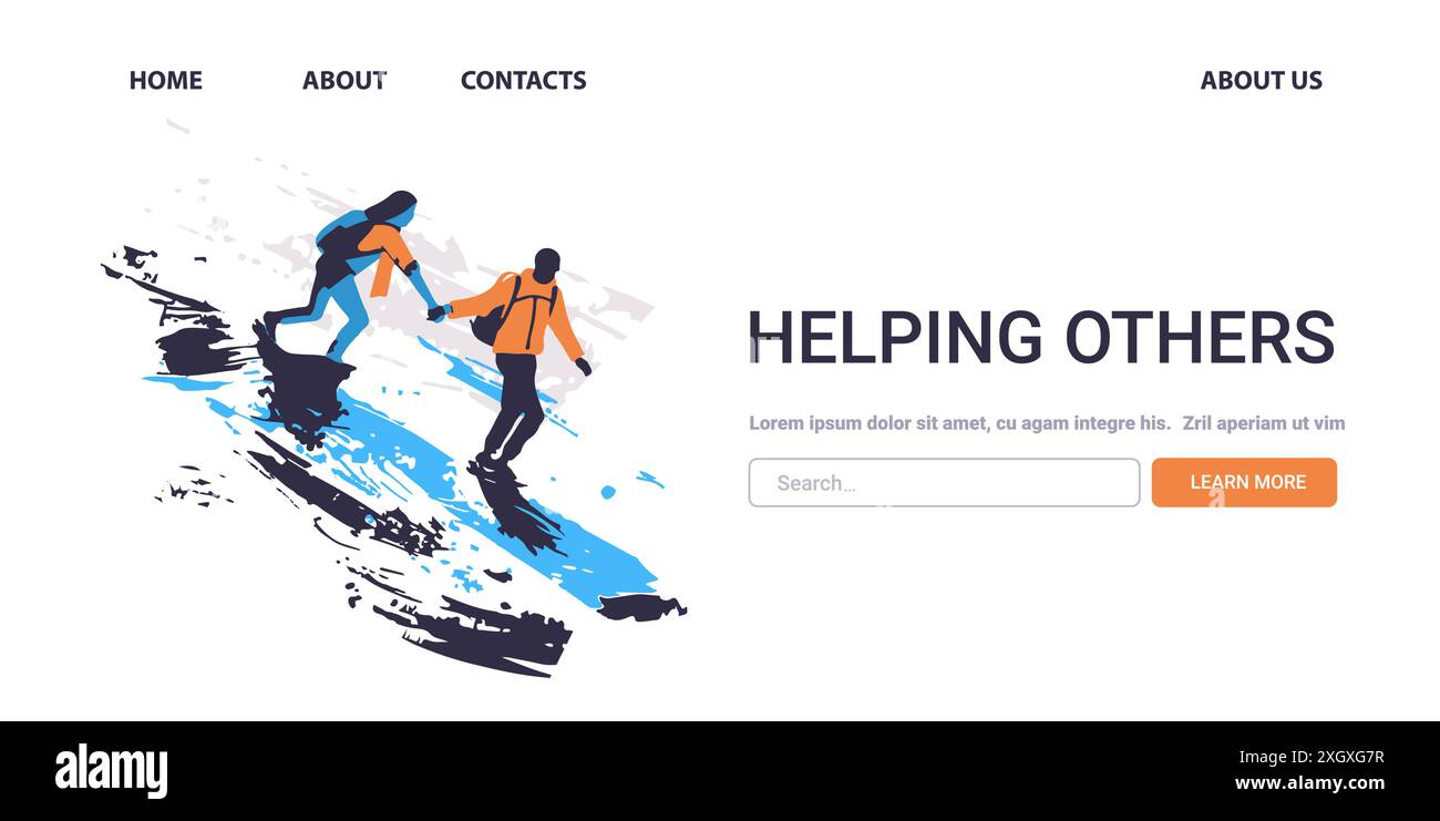 Helping others concept people climbing mountain teamwork assistance ...