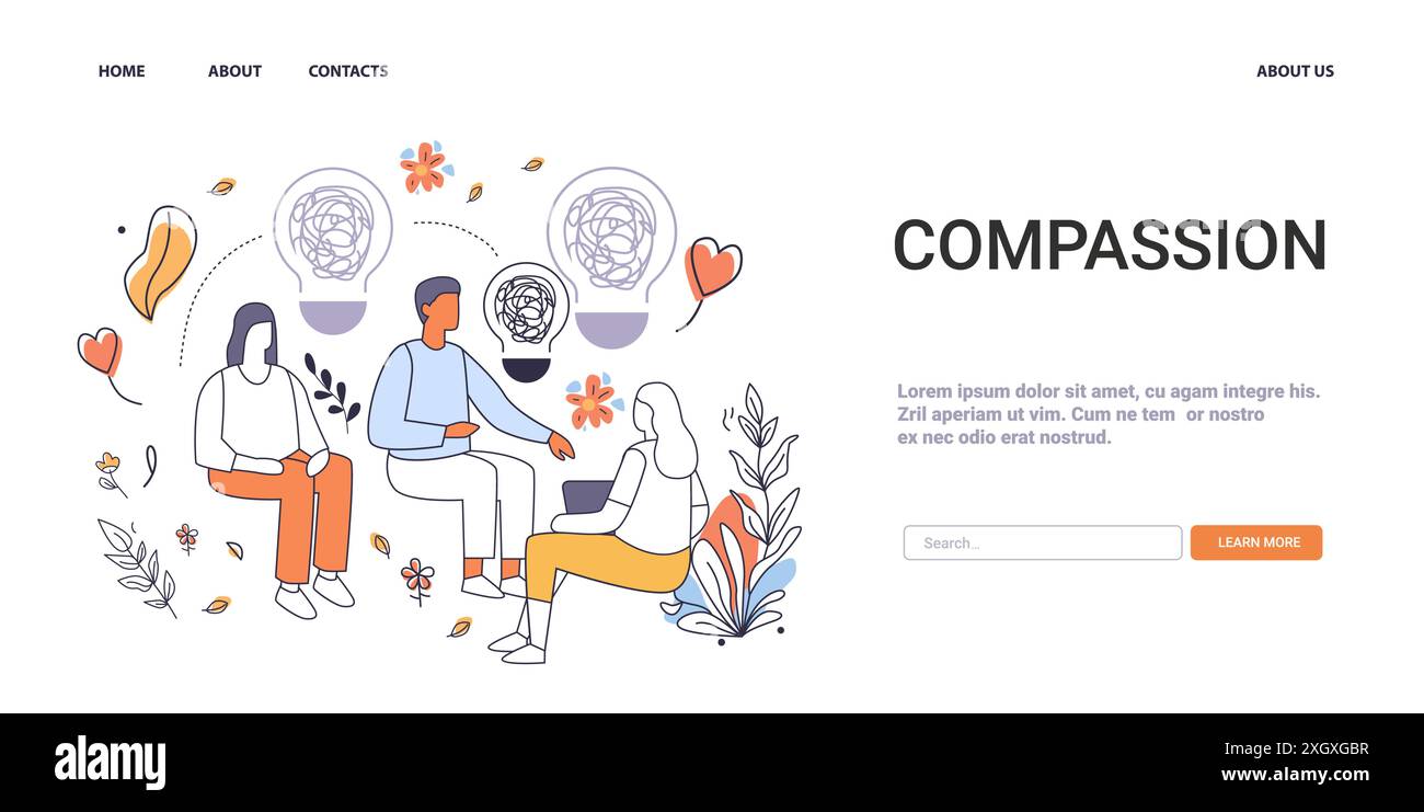 Compassion Mental Health Concept group discussion abstract people ...