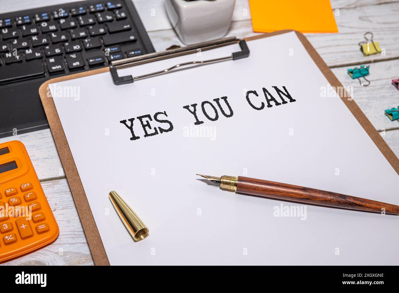 Yes can motivational slogan hi-res stock photography and images - Alamy