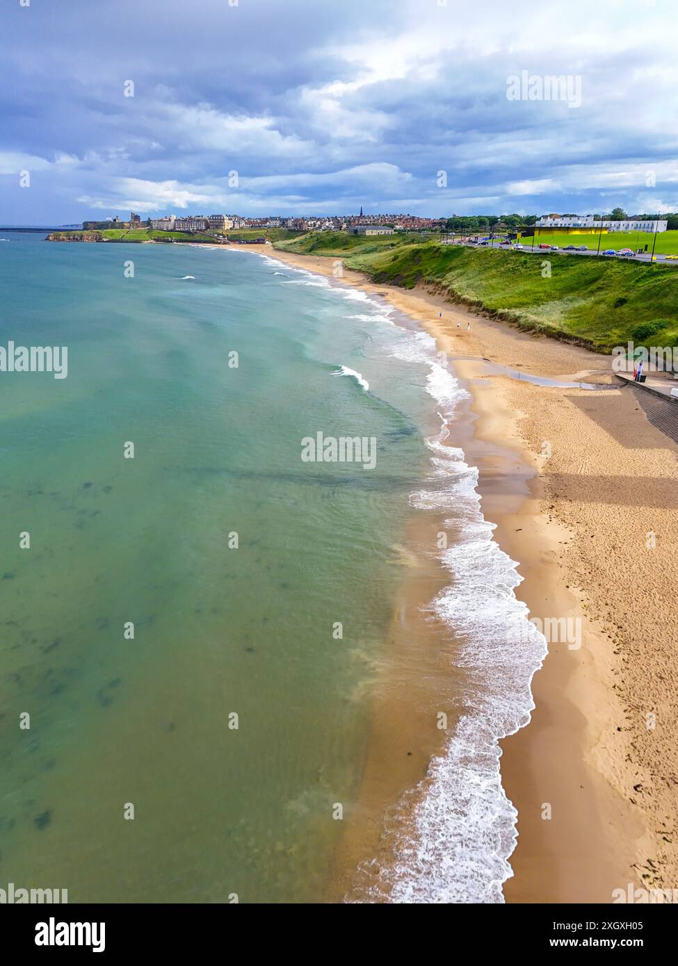 Aerial image of Long Sands Beach along the North East Coast at ...