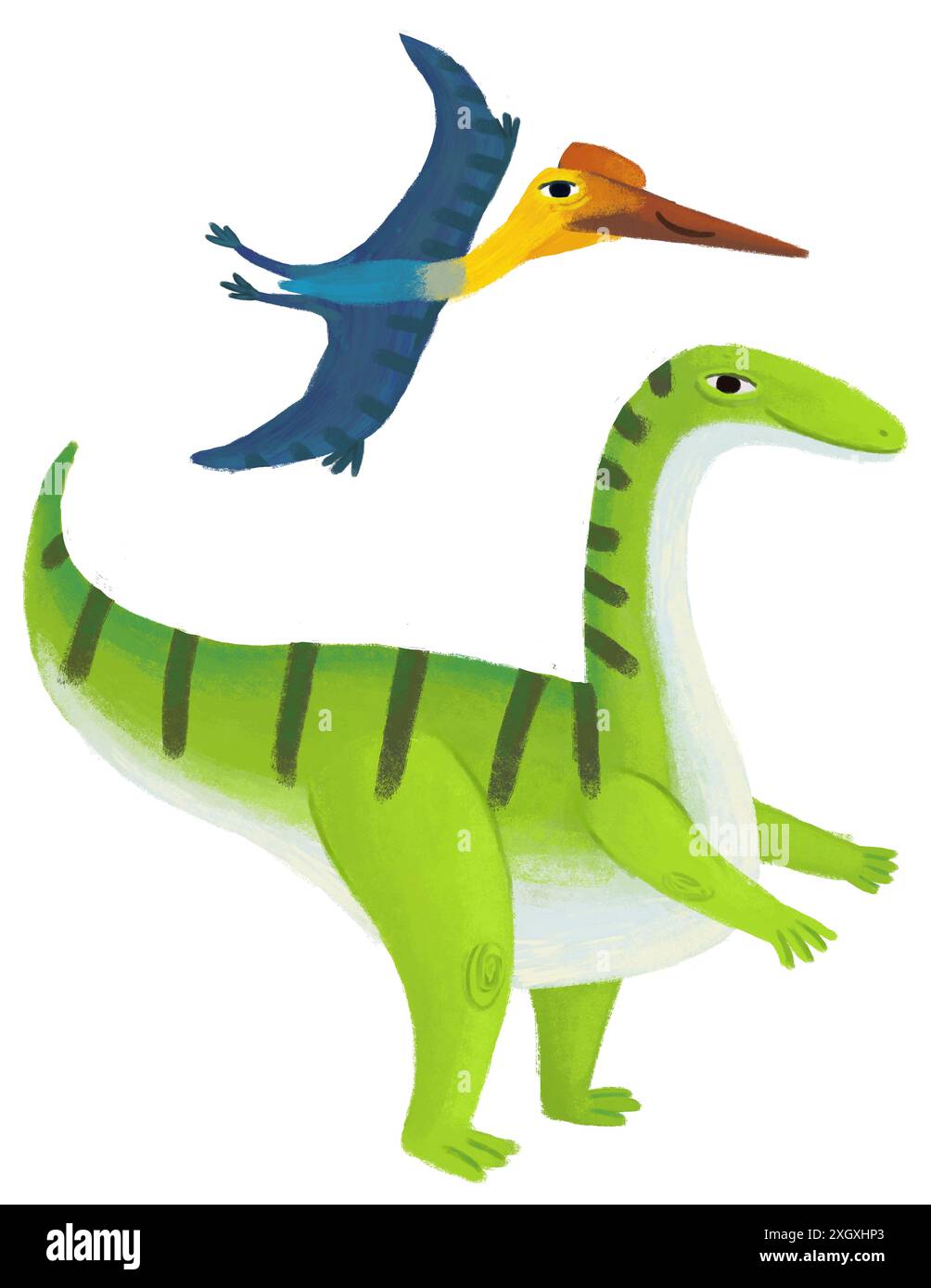 cartoon happy and funny colorful prehistoric dinosaur dino plateosaurus ...