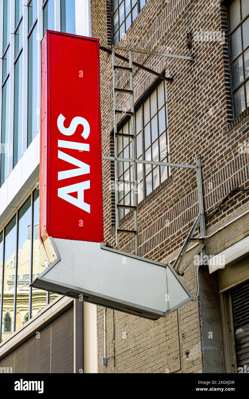 Avis car rental facility, building exterior, New York City, New York ...