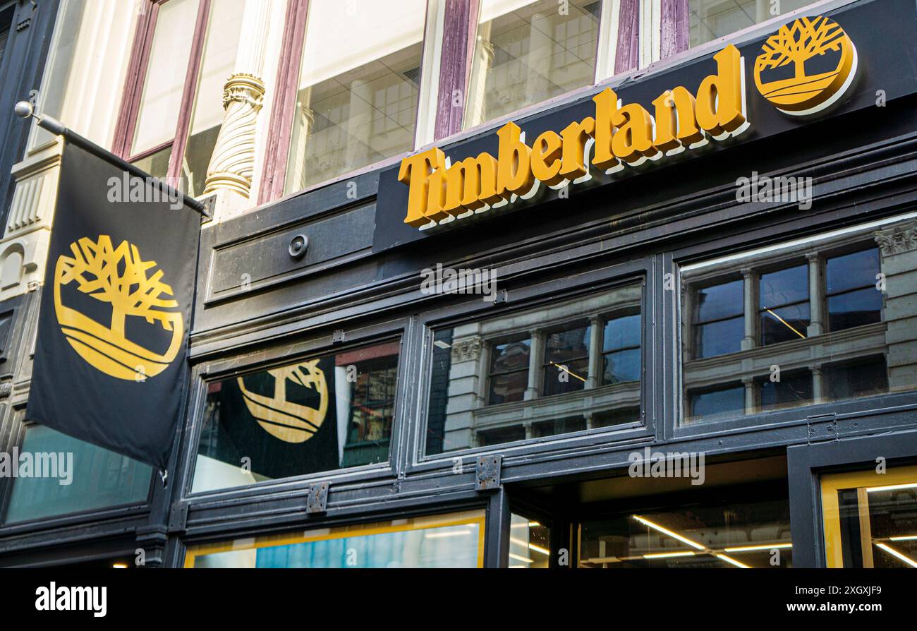 Timberland outdoor apparel and footwear store, building exterior, New ...