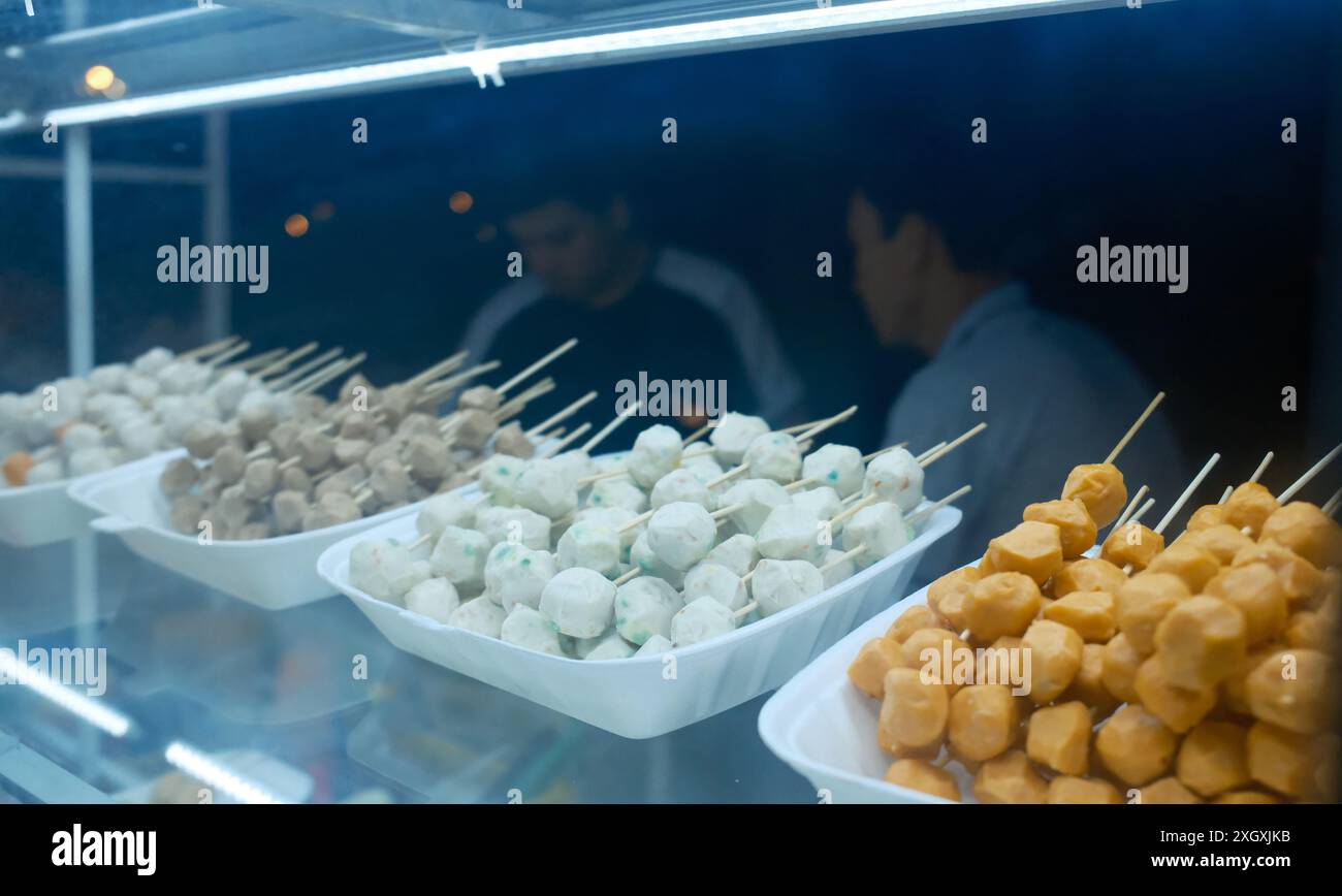 Da Nang, Vietnam: fish ball barbeque in the local market stall at Da ...