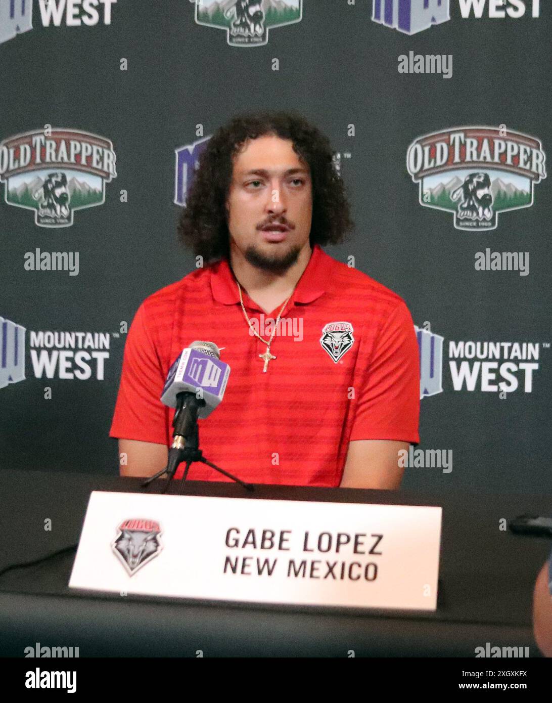 July 10, 2024 - New Mexico Lobos defensive end Gabe Lopez does an ...