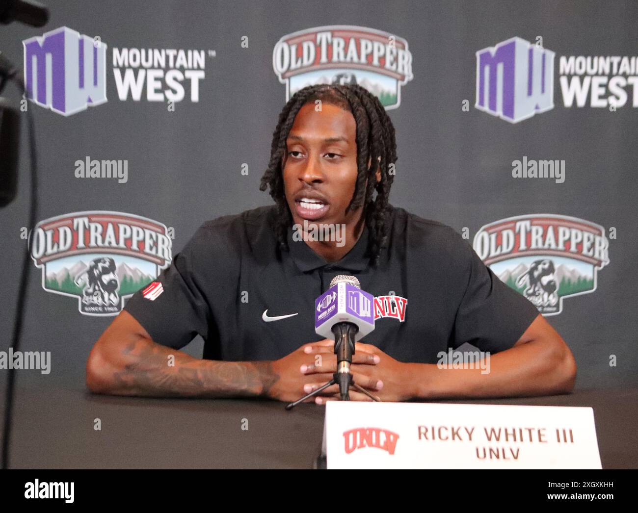 July 10, 2024 - UNLV Rebels Ricky White III does an interview during ...