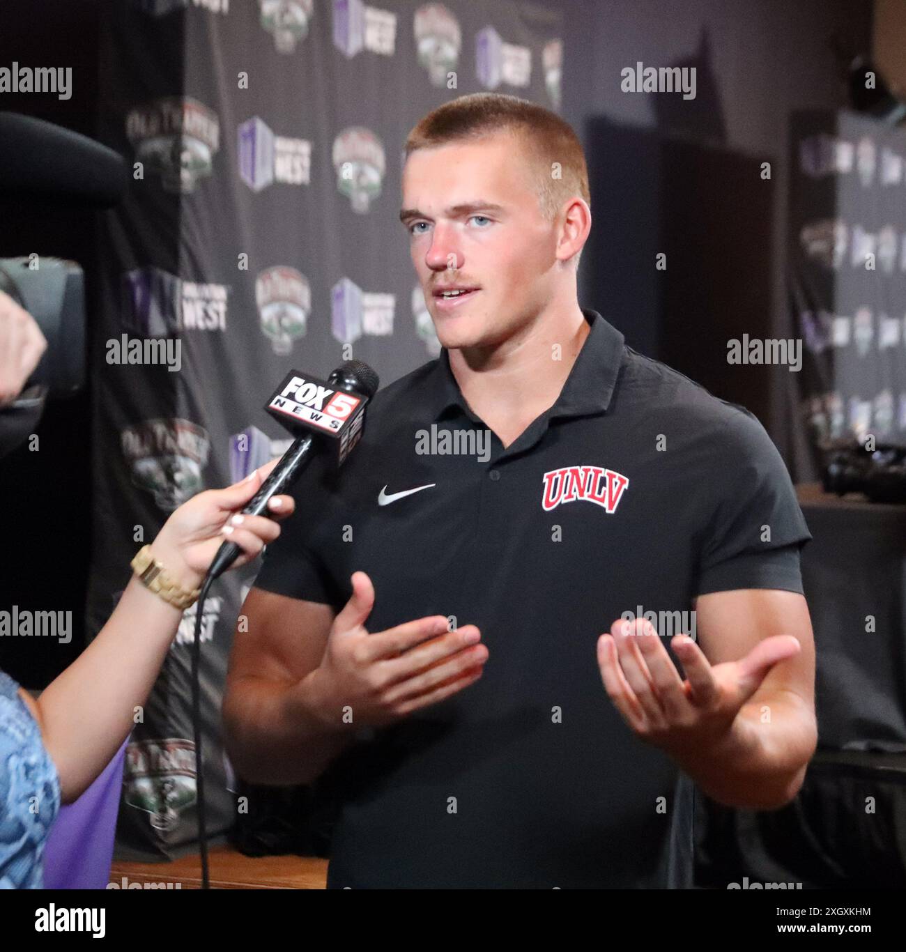 July 10, 2024 - UNLV Rebels linebacker Jackson Woodard does an ...