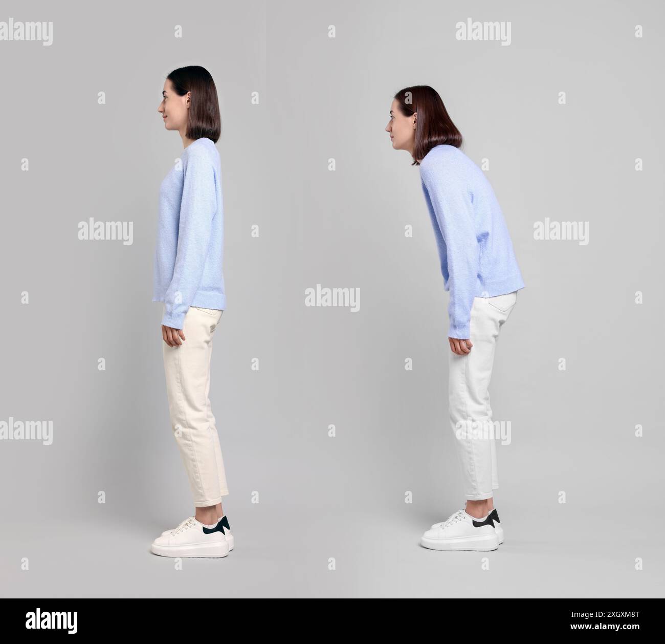 Woman poor good posture hi-res stock photography and images - Alamy