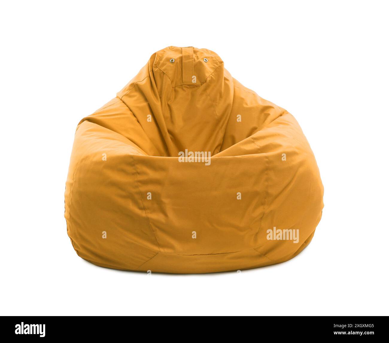 One orange bean bag chair isolated on white Stock Photo - Alamy
