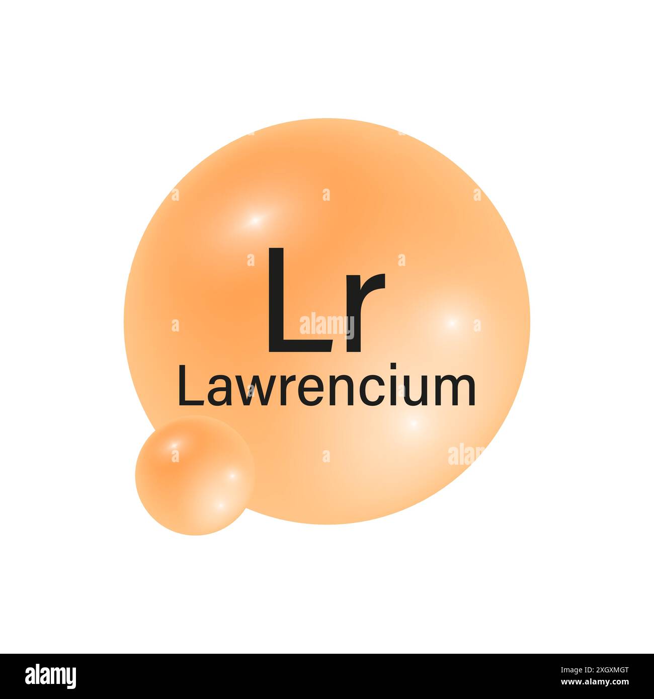 Lawrencium element symbol. Orange gradient background. Vector chemistry ...