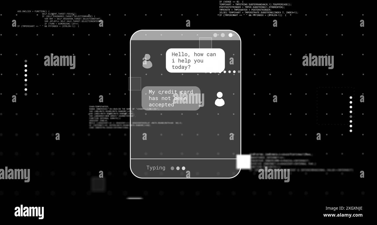 Image of screen with data processing over black background. Global ...