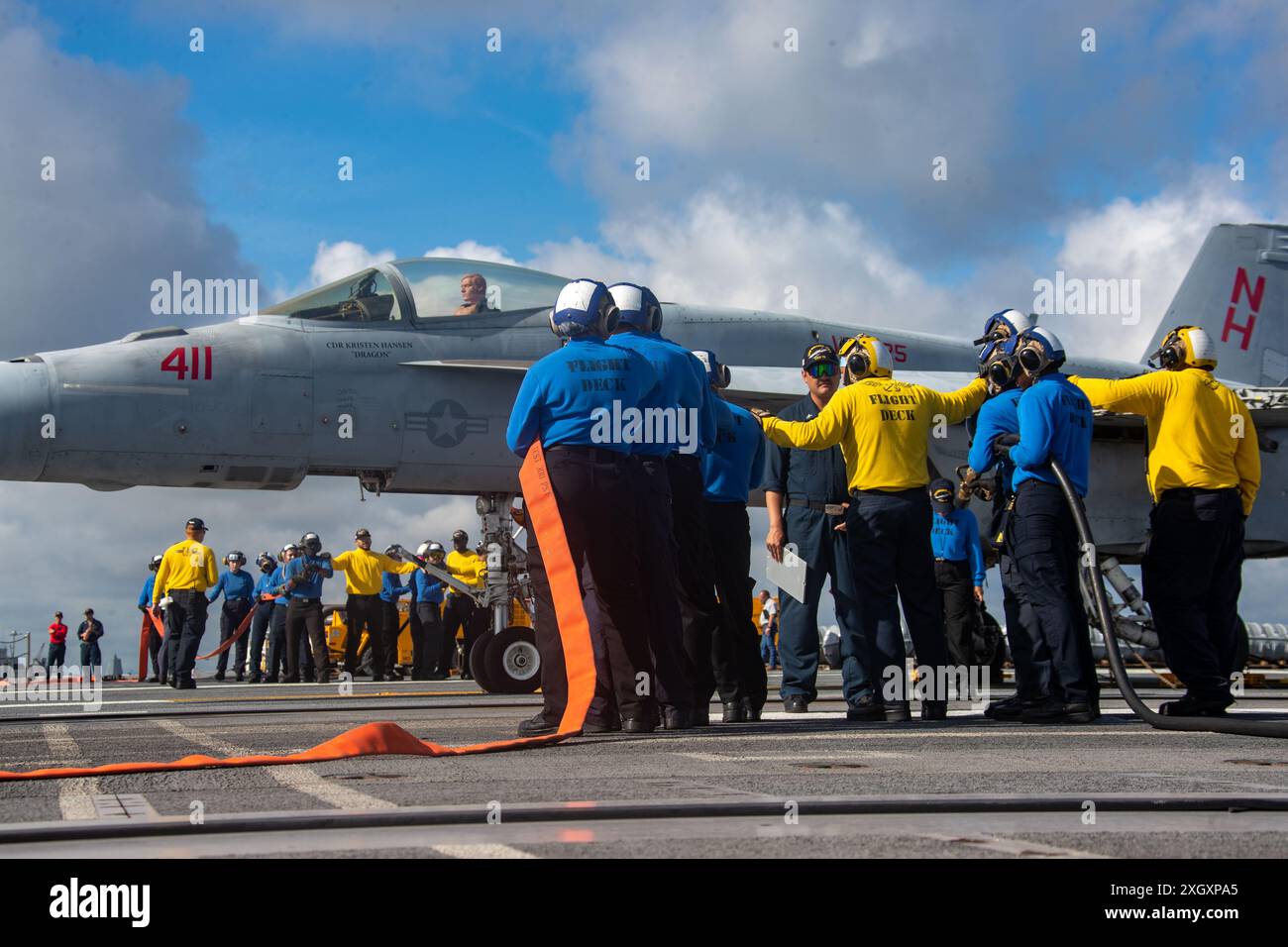NORFOLK, Va. (July 10, 2024) Sailors assigned to air department aboard the world's largest ...