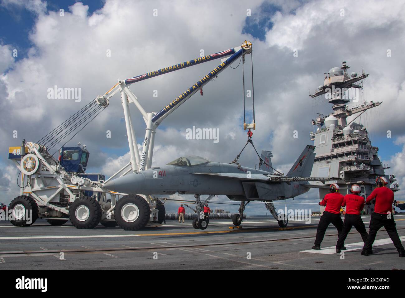 NORFOLK, Va. (July 10, 2024) Sailors assigned to air department aboard ...