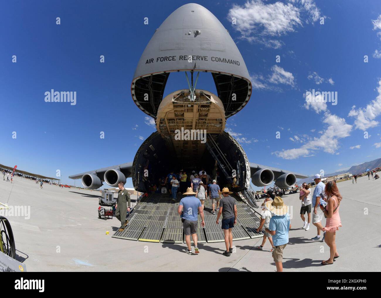 Visitors enjoy military aircraft static displays during the Warriors ...