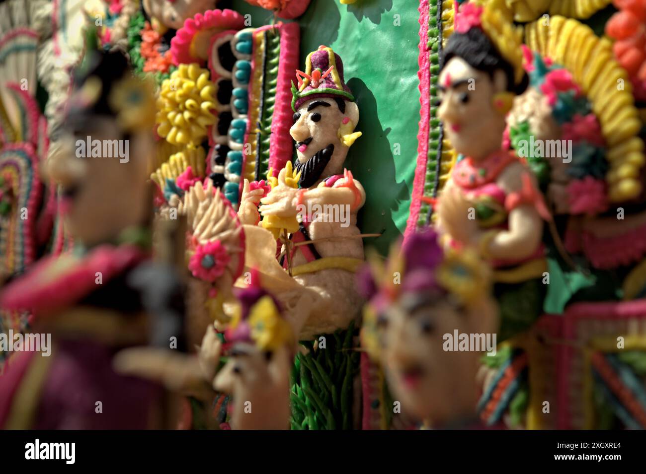 Traditional, sculptural art made of rice flour as an offering for ...