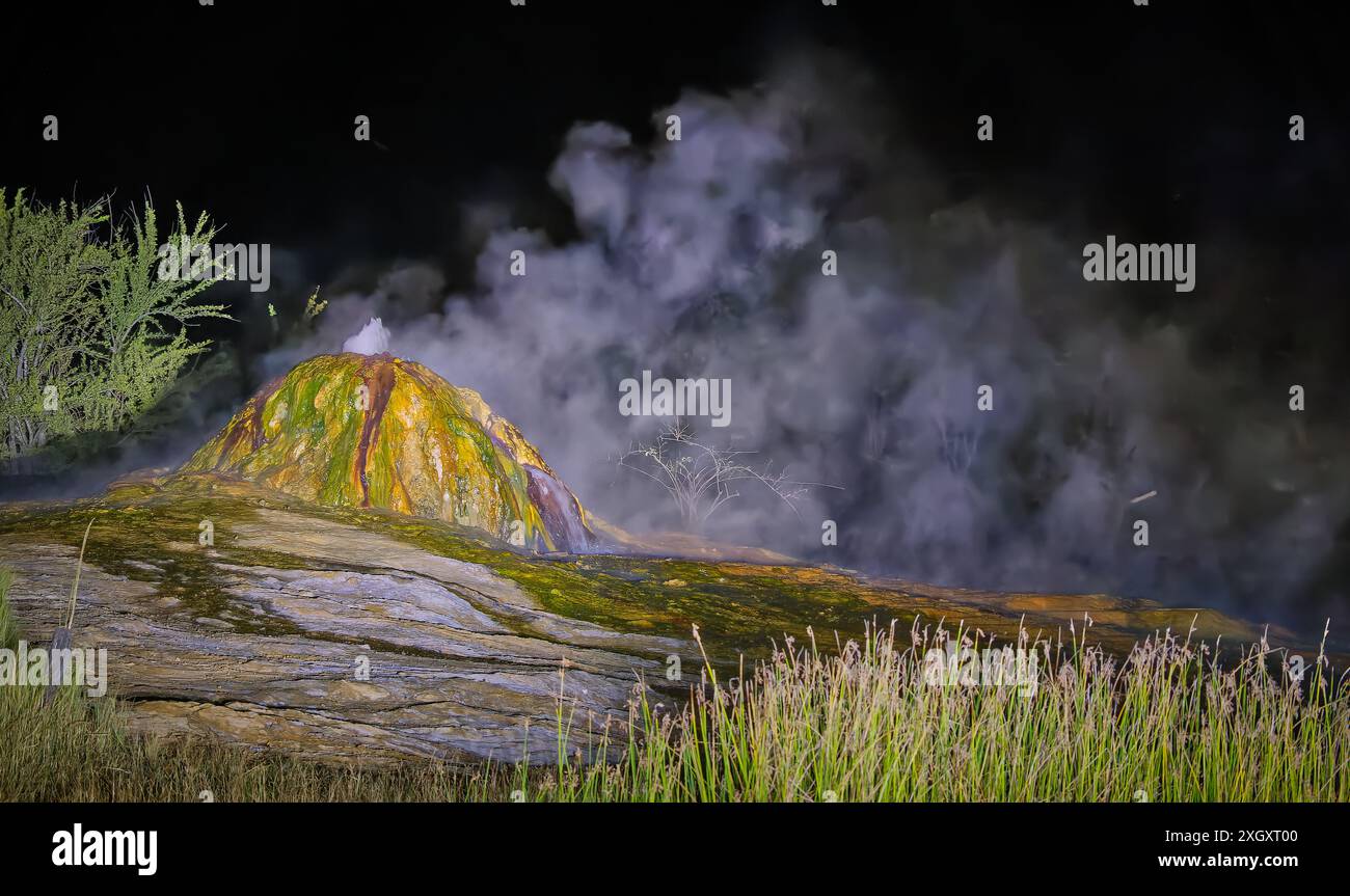 Burketown bore thermal spring mound with colorful toxic mineral deposit ...