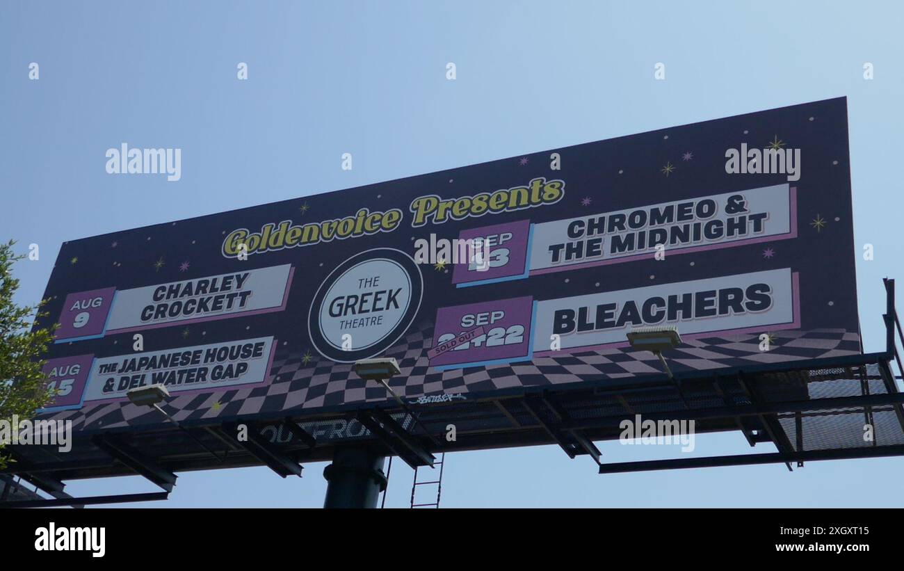 Los Angeles, California, USA 9th July 2024 Bleachers Concert Billboard ...