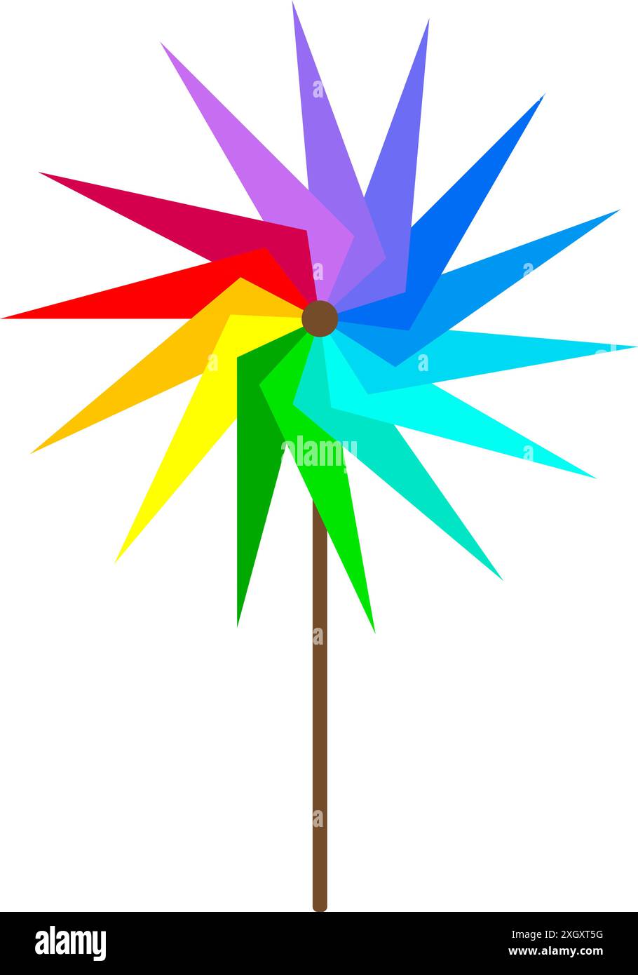 Rainbow pinwheel vector. Colorful windmill toy. Bright vibrant fan ...