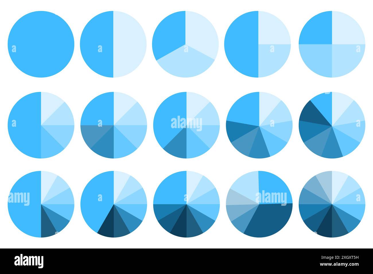 Set of blue progress bars. Different stages in vector. Simple and clean ...