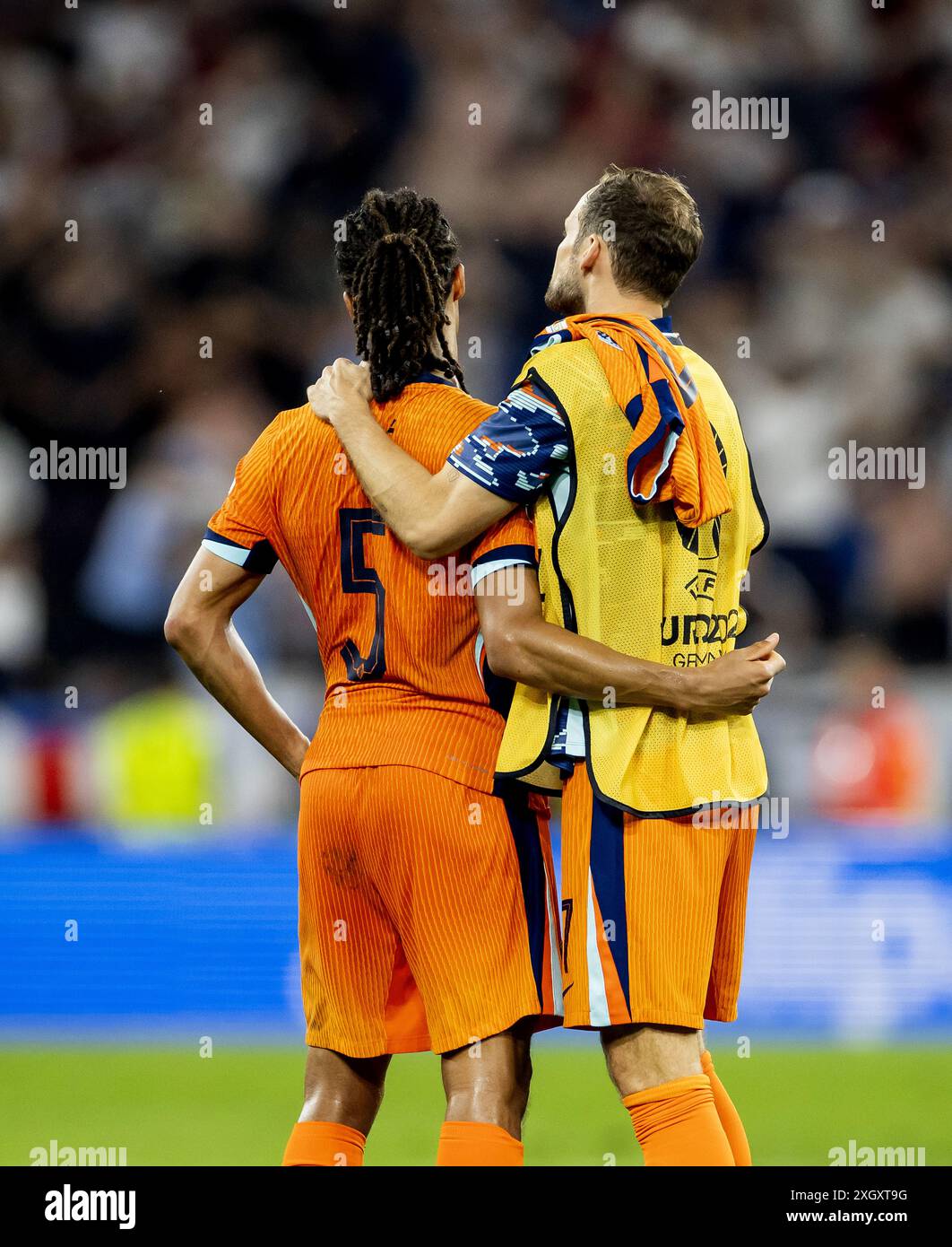 DORTMUND - Nathan Ake and Daley Blind (l-r) after the UEFA EURO 2024 ...