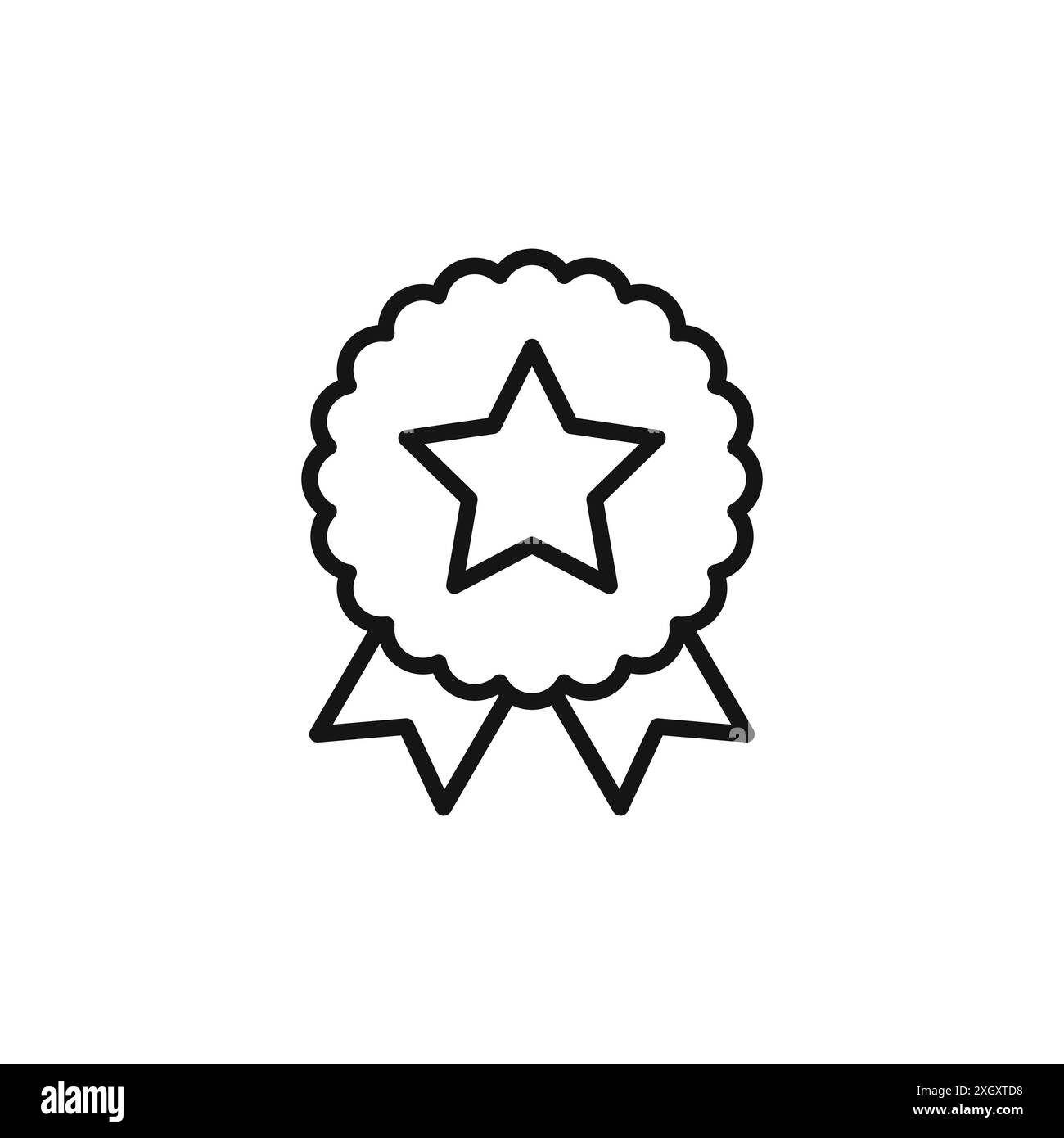 Badge icon logo sign vector outline in black and white color Stock ...