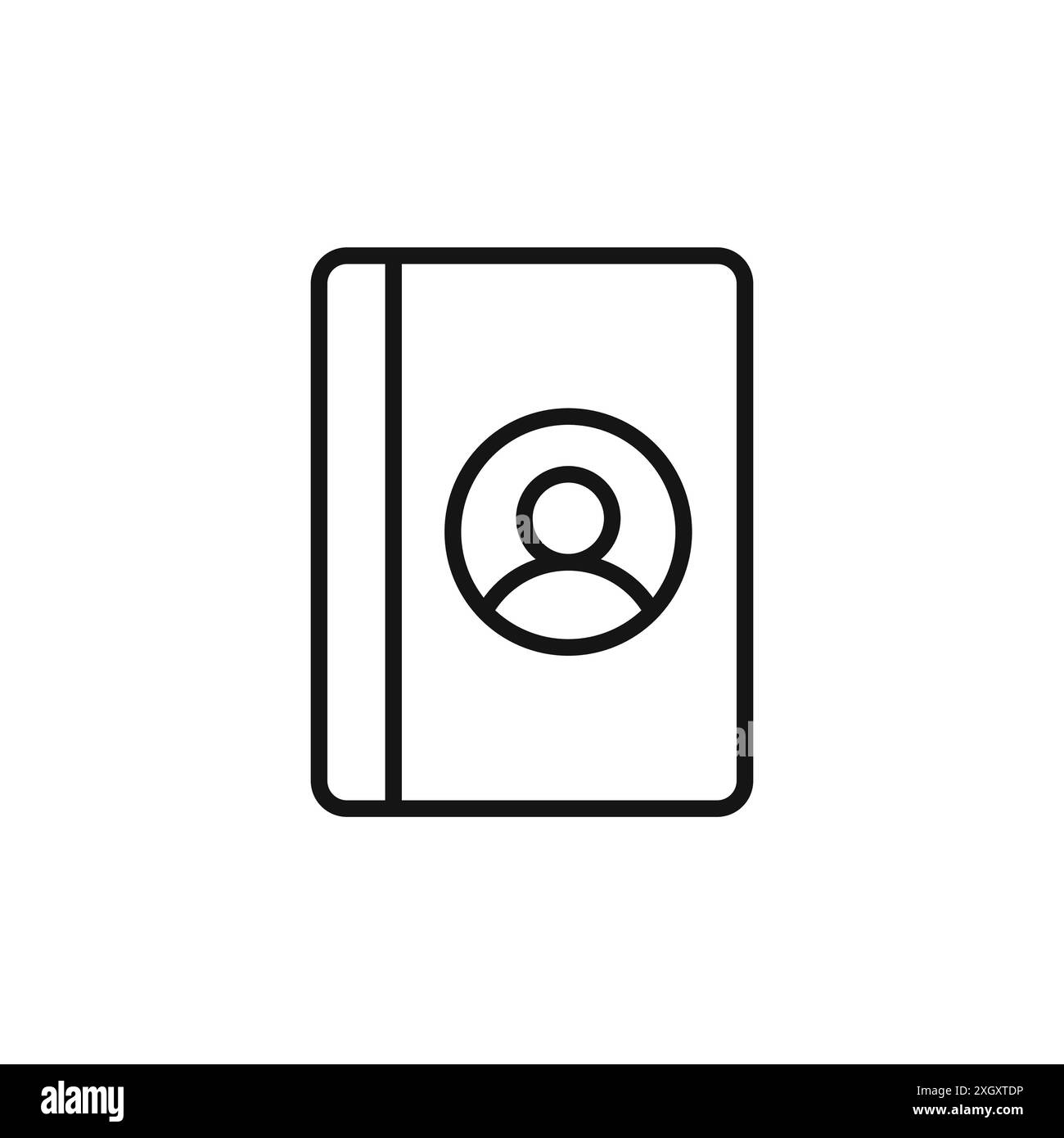 Address book icon logo sign vector outline in black and white color ...